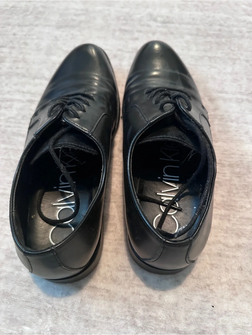 Calvin Klein | Shoes | Calvin Klein Black Leather Derby Dress Shoes ...